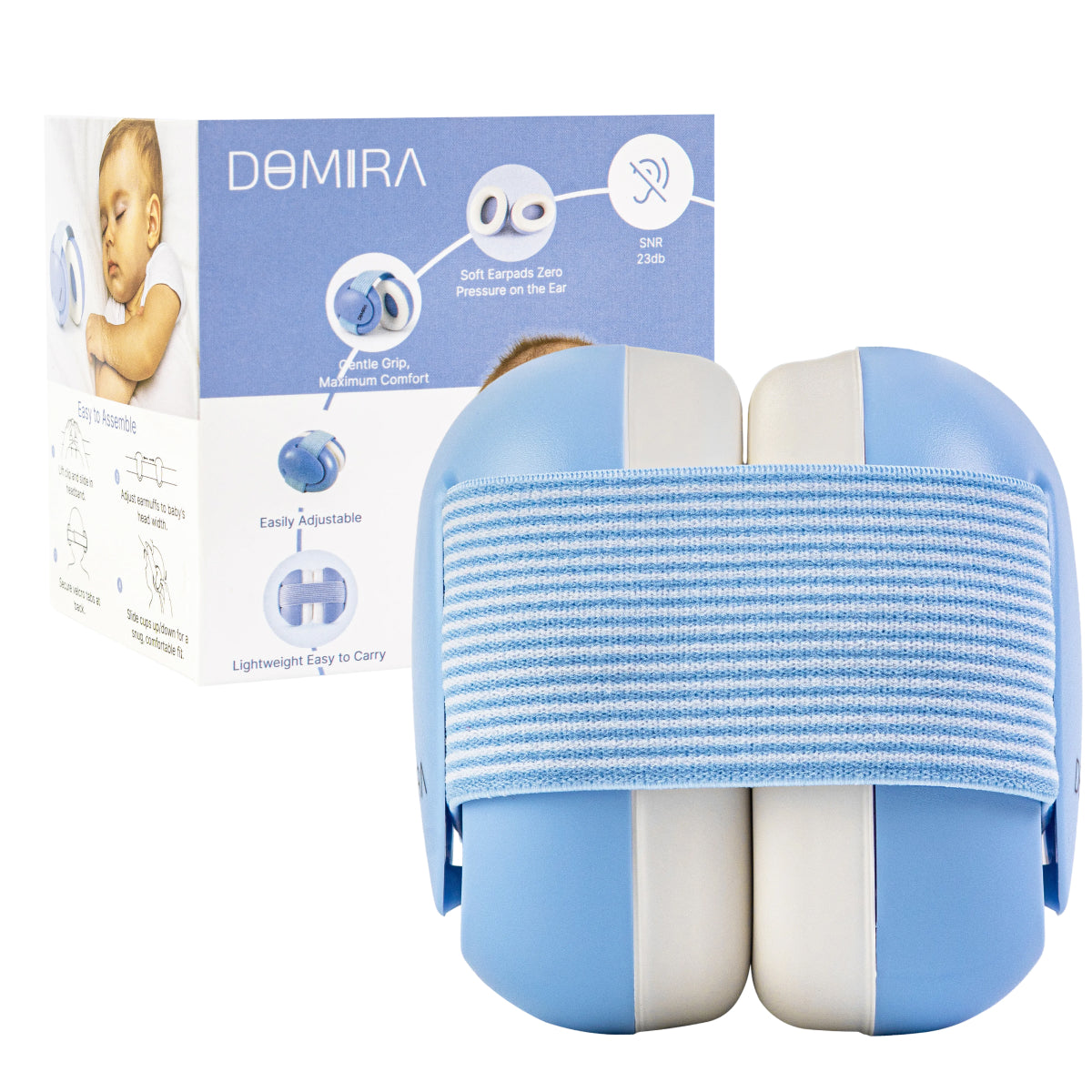 Baby Hearing Protection Ear Defenders 23dB SNR (Blue) – DOMIRA